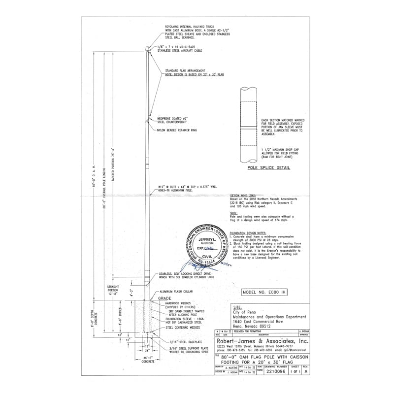 Stamped Engineer Drawings – HD Flagpoles